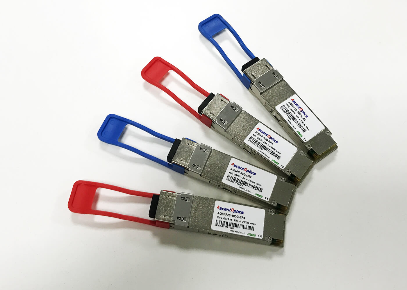 100M 100G / ps QSFP28 Optical Transceiver For 100G Ethernet , AQSFP28 ...